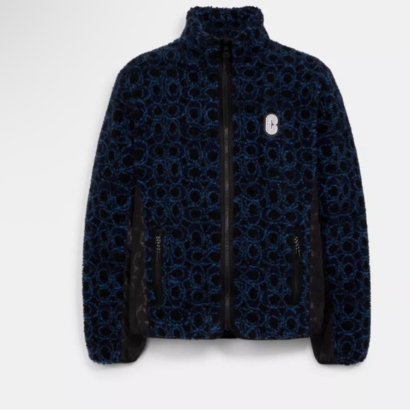 Coach | Sweaters | Coach Womens Signature Sherpa Full Zip Jacket In ...